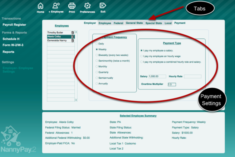 How To Change an employee's pay rate or other setting | NannyPay